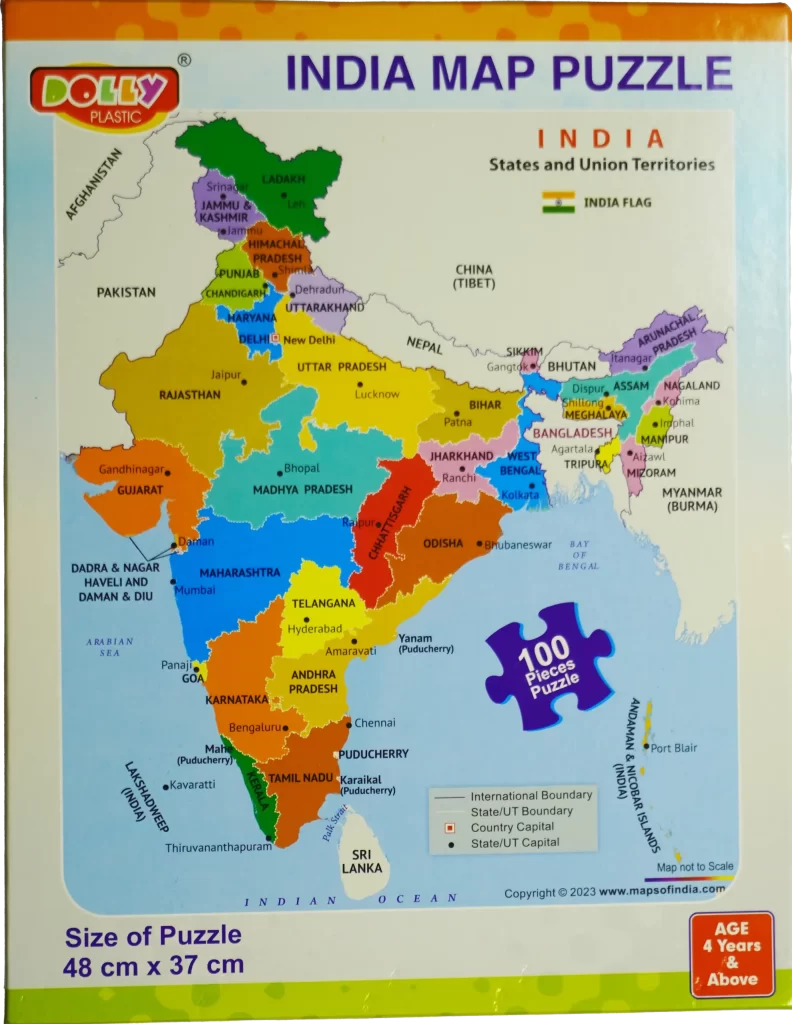 Shop India Map Puzzle for Kids – 100 Pcs Jigsaw | Buy Online